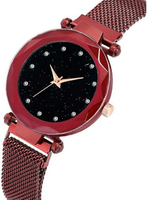 Buy Watchstar Analog Multi-color Dial Maroon Strap Watch For Women ...