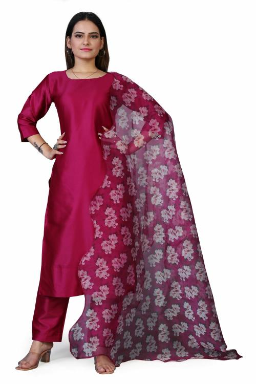 Buy Snizvi Women's Solid Cotton Silk Regular Fit 3/4th Sleeve ...