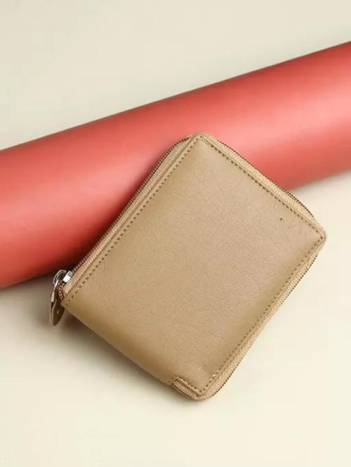 Buy LAER Zipper Leather Wallet Money Clipper Card Holder for Men's ...