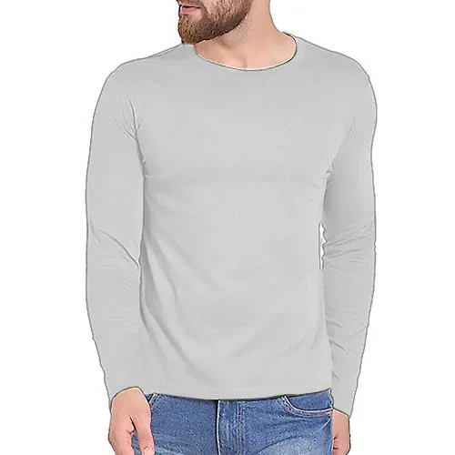 Buy BINAYAK Men's Full Sleeve Slim Fit T-Shirt - Stylish and Comfortable Solid Round Neck Tee ...