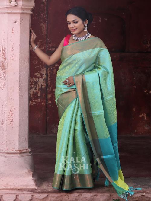 Buy KALA KASHI PREMIUM KANJIVARAM SILK (Light Green) Online at Best ...