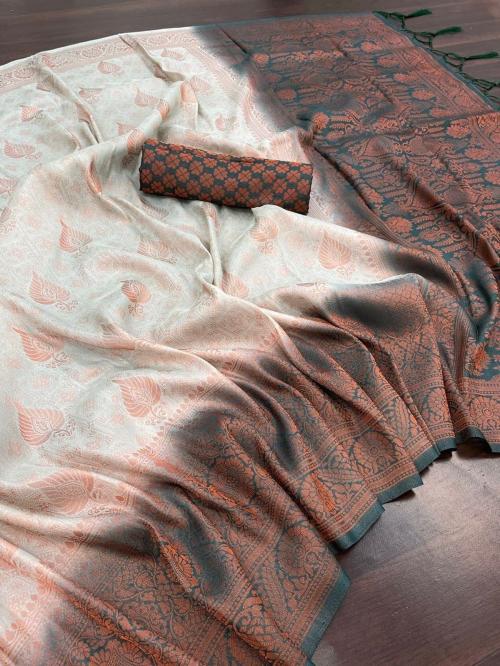 Buy Reeta Fashion Designer Off white Kubera Pattu Silk Saree Brocade ...