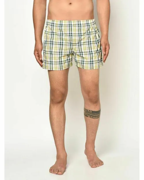 Buy Glito Checkered Multicolor With Inner Elastic Boxer For Men's ...