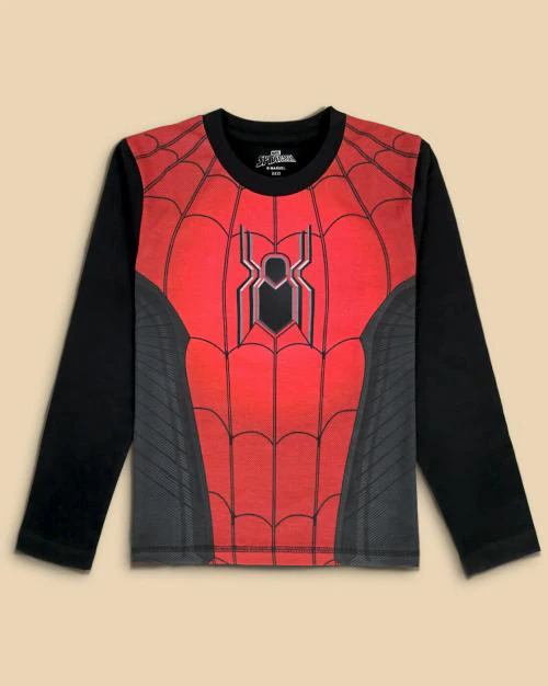 Buy Kidsville Boys Spider-Man No Way Home Printed Multicolour Tshirt ...