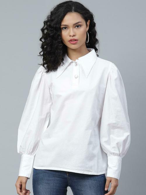 Buy plusS Women White Solid Top Online at Best Prices in India - JioMart.