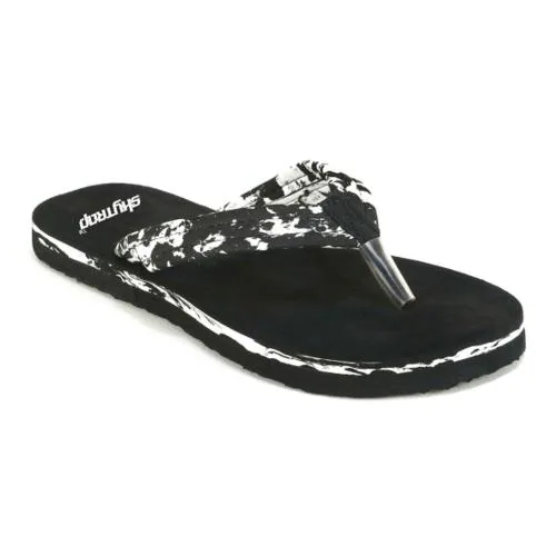 Buy Skytrap Black Solid Nubuck Slippers Flipflop for Women Online at ...