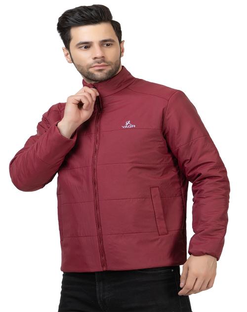 Buy YAQR Maroon Men Solid Quilted Jacket Online at Best Prices in India - JioMart.