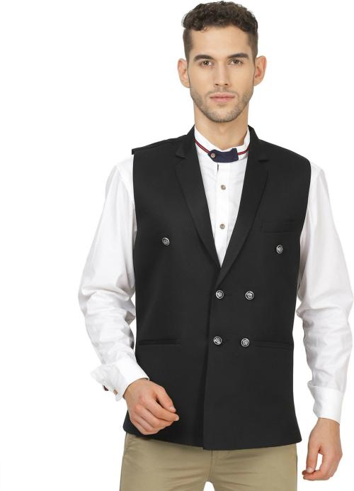 Buy Tahvo Men Black Solid Cotton Blend Jacket (40) Online at Best ...