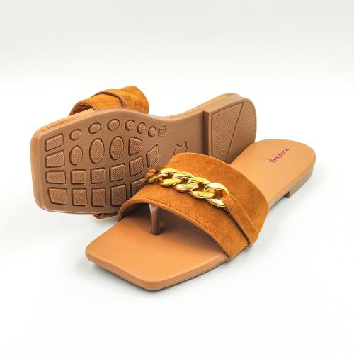 Buy Sayera Women Brown Velvet Slide Sandal For Girls & Women | Stylish ...