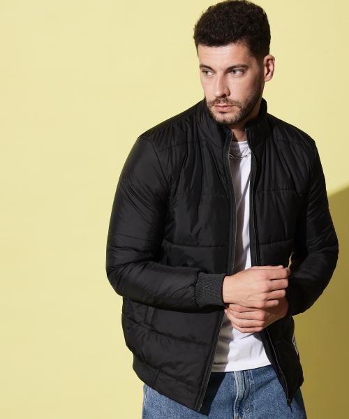 Buy HELL BOUND Men Black Solid Polyester Single Jacket Online at Best ...
