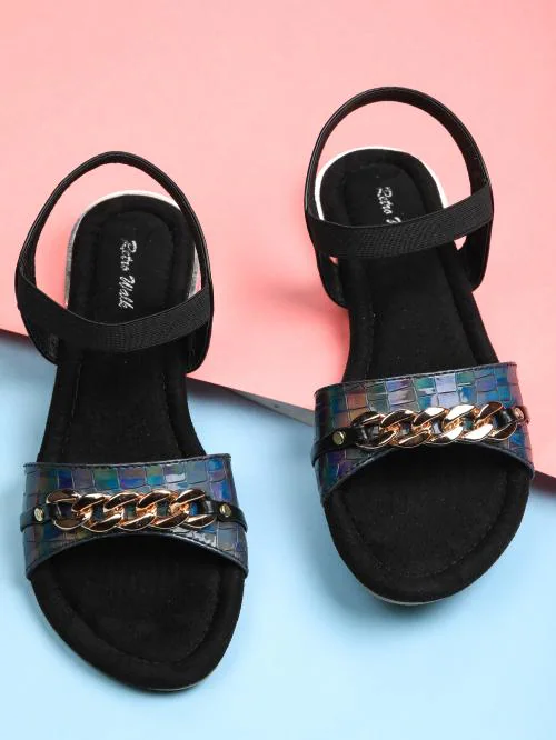 Buy RetroWalk Black stylist Flat Sandals for Women Online at Best ...