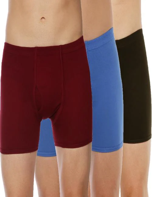 Buy DOLLAR Lehar Men's Assorted Solid 100% Cotton Pack of 3 Trunks ...