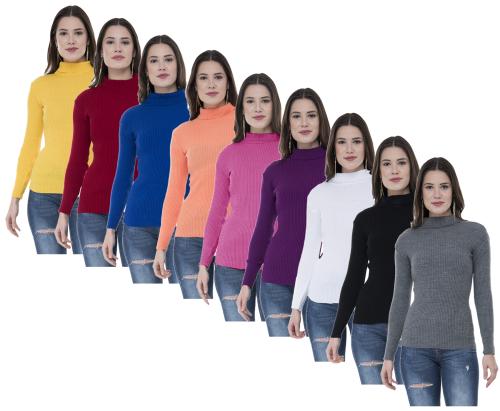 Buy IndiWeaves Women Woollen Warm Full Sleeves High Neck Skivvy (Pack ...