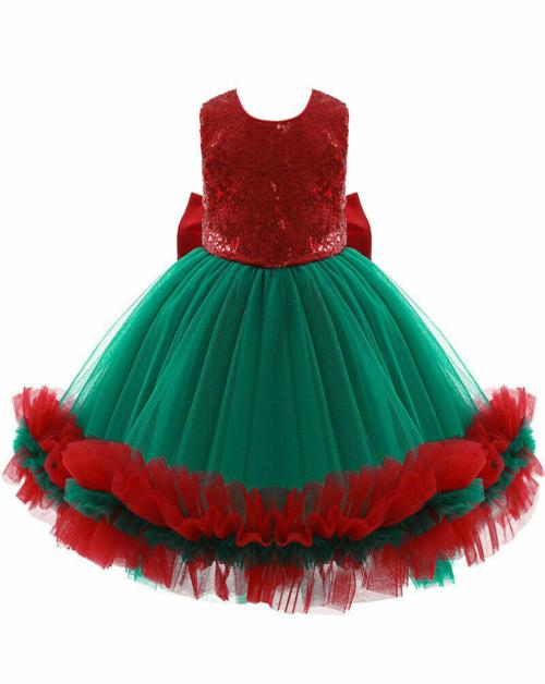 Buy R Cube Girls Midi/Knee Length Festive/Wedding Red Dress Online at ...