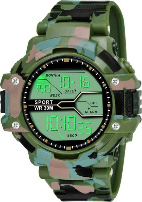Buy Trex Sports Digital Watch Green Dial Green Strap for Boys Online at ...