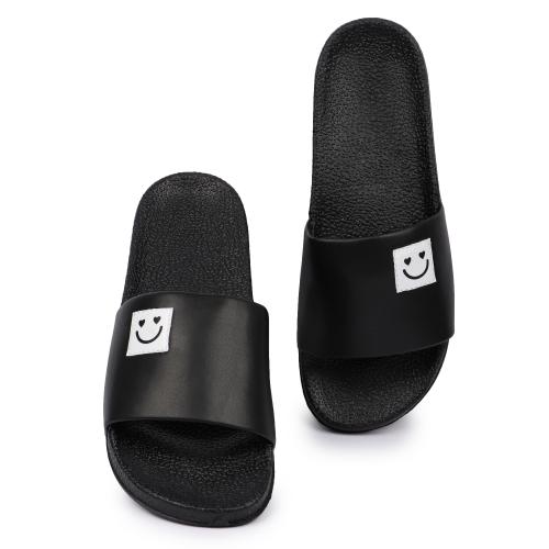 Buy Simsan Black Stylish & Comfortable Sliders For Men Online at Best ...