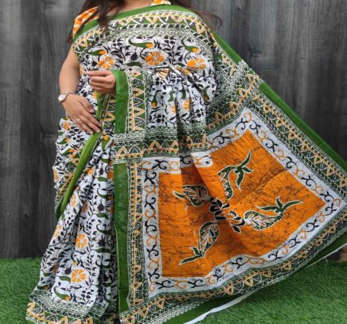Buy TARUNYA TEXTILE Cotton saree with same blouse and same colour-ASR67 ...