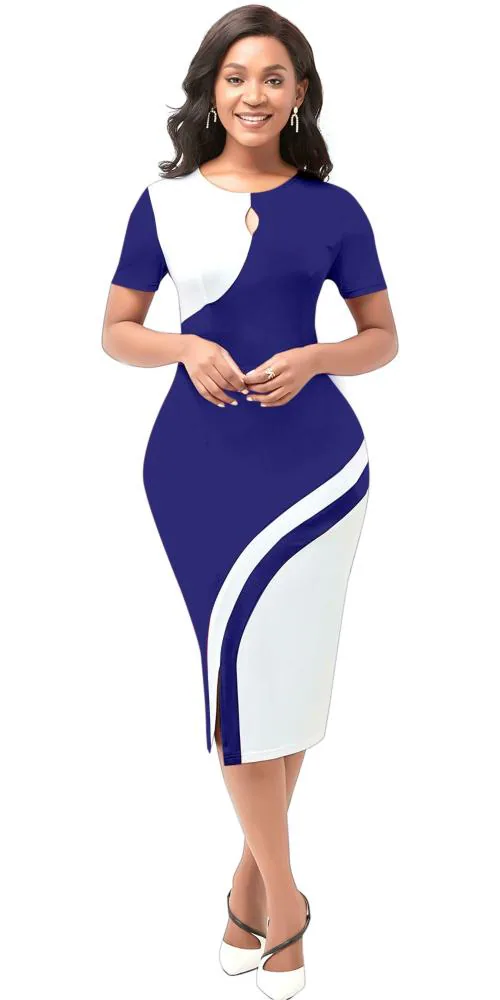 Buy Fedilla Women PEACH Colorblock Lycra Blend Dress Online at Best ...