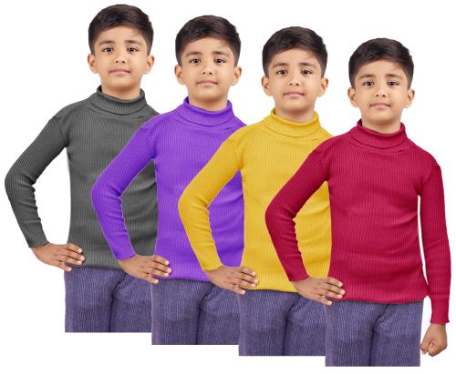 Buy IndiWeaves Boys Wool Warm High Neck Skivvy for Winter (Pack of 4 ...