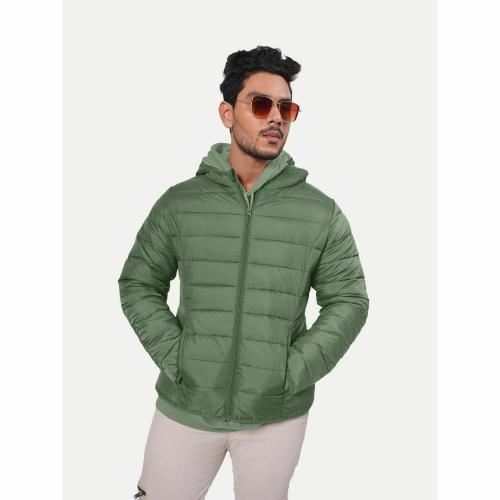 Buy Rad Prix Men Classic Green puffed quilted Jacket with side pockets ...