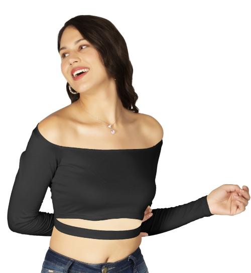 Buy AD2CART VA4387 Womens Wide Square Neck Full sleeve crop top Online ...