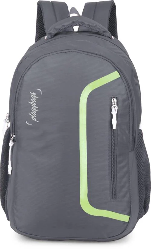 Buy playy bags Grey and Green Polyster Laptop Backpack - 35 L Online at ...
