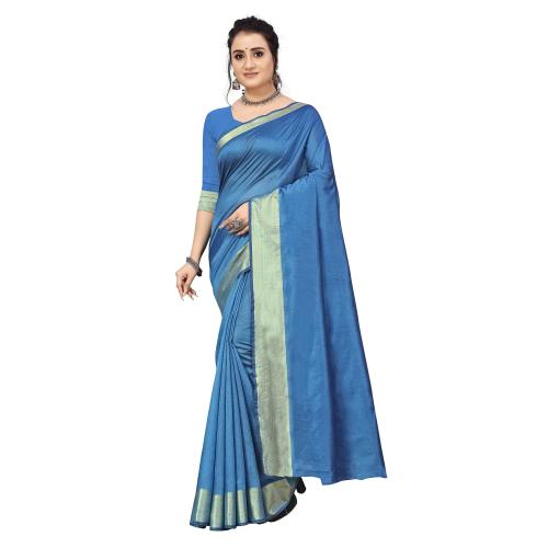 Buy Rekha Maniyar Art Silk Firozi Color Dailywaar Saree For Women ...