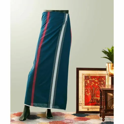 Buy Lungi - Blue - Striped - Free Size Online at Best Prices in India ...