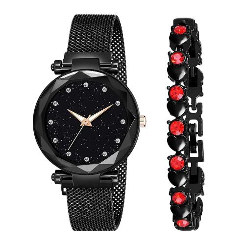 Buy Goldenize Fashion Analog Black Dial Black Strap Watch for Girls And ...