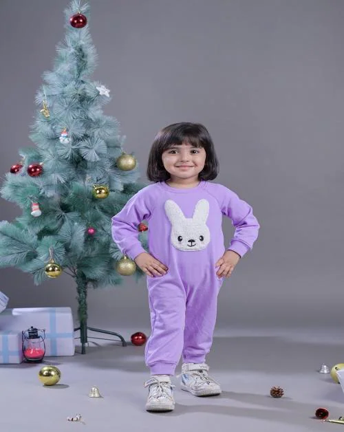 Buy Purple Bunny Charm Onesie in Jersey Fleece by Budding Bees Online ...
