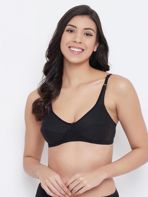 Buy Clovia Black Solid Cotton Full Coverage Bra Online at Best Prices in India - JioMart.