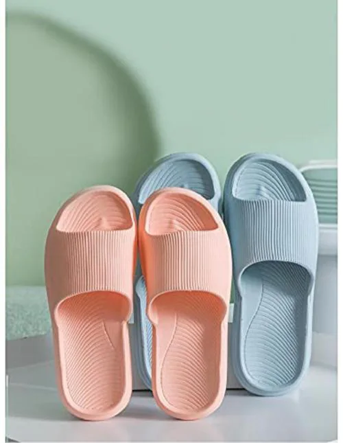 Buy Drunken Light Blue Slippers for Women Flip Flops Winter Slides Home ...