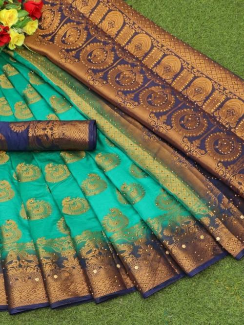 Buy Mansh the stylo..Women Dark Green, Dark Blue Woven, Self Design ...