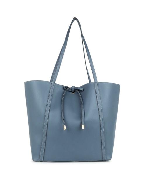 Buy LEGAL BRIBE Grey Solid Polyurethane (PU) Tote Handbag for Women ...