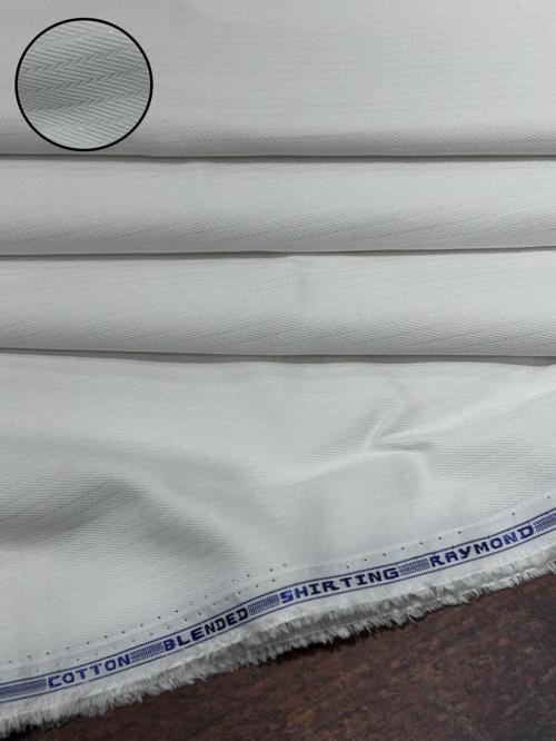 Buy Raymond Self Design Cotton Blended White Shirt Fabric in Box ...