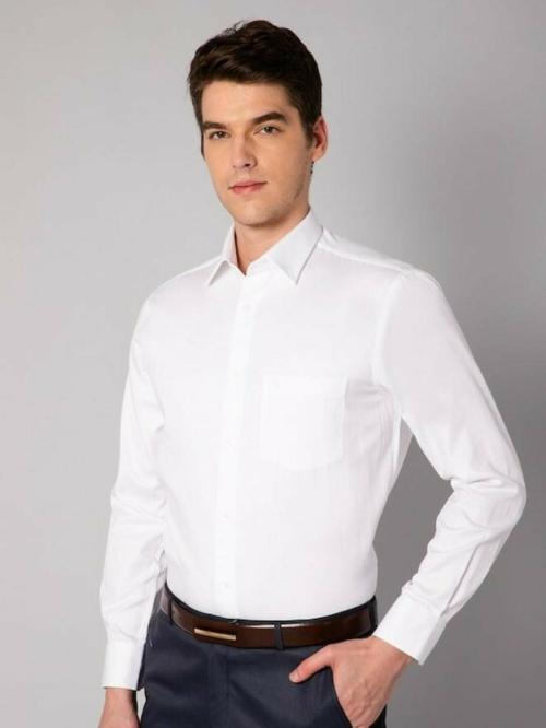 Buy THESMOKE Men Solid Formal White Shirt (Pack Of 1) Online at Best ...