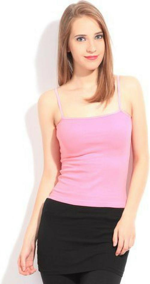 Buy Red Rose Pink Solid Cotton Spandex Camisole (XXL) Online at Best ...