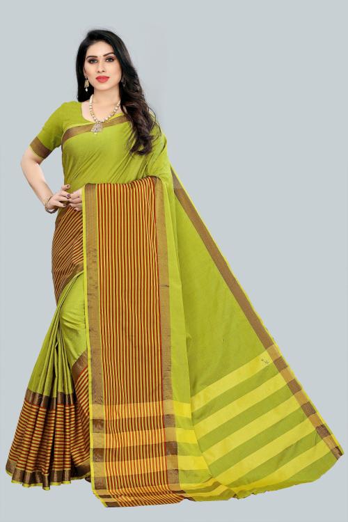 Buy sareya veela Bollywood Women Green Striped Art Silk Sarees Online ...