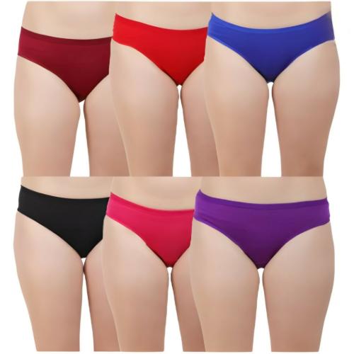 Buy Camaleon Premium Quality Cotton Hipster Multicolor Outer Elastic Mid Rise Waist Regular ...