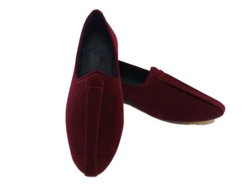 Buy Velour India Red Velvet Ethnic Loafer Mojari Shoes For Men-9UK ...