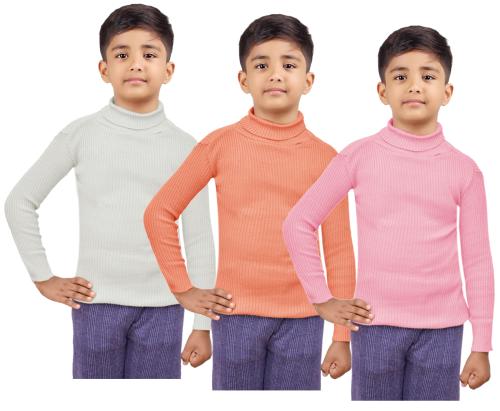 Buy IndiWeaves Boys Wool Warm High Neck Skivvy for Winter (Pack of 3 ...