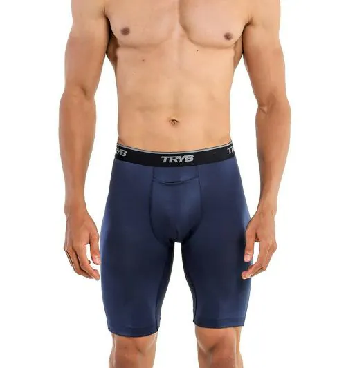 Buy TRYB Mens Compression Shorts Long Leg Performance Underwear Spandex Running Workout Athletic ...