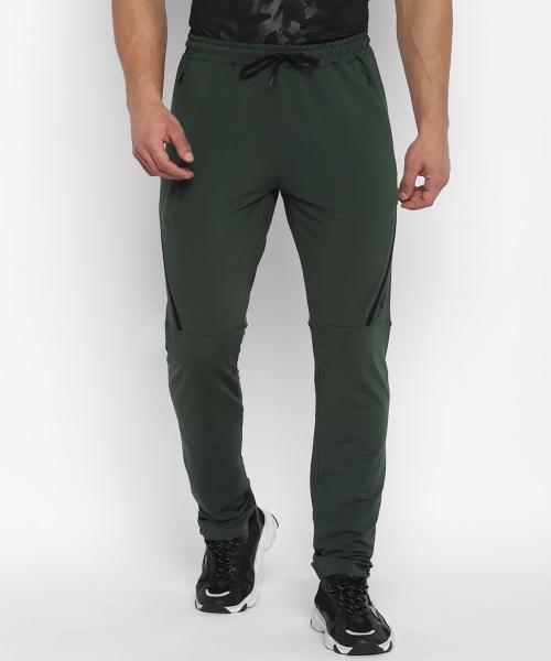 Buy Furo Green Solid Regular Fit Polyester Blend Sports Track Pant for ...