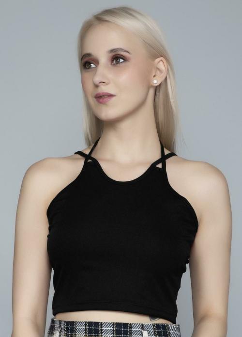 Buy AD2CART_Women Lycra Blend Black Crop Top_S Online at Best Prices in India - JioMart.