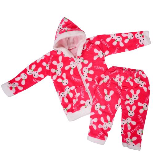 Buy Vivek Swead Fabric Happy Print Woolen Hoodies Top & Bottom Set For ...