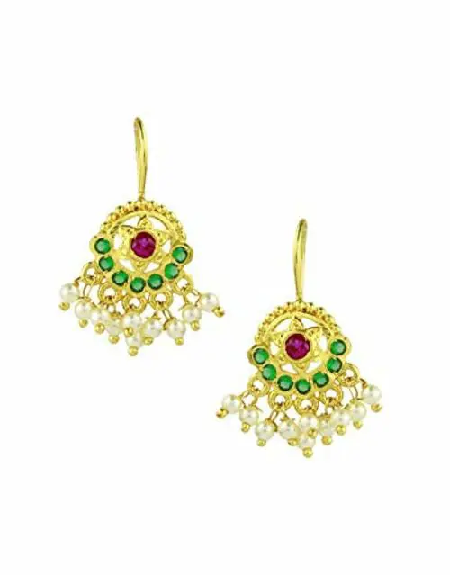 Buy Anuradha Art Jewellery Gold Plated Traditional Clip On Bugadi Earrings Multicolour (Women ...