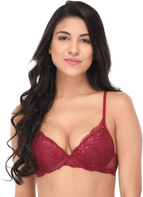 Buy Quttos Maroon Embroidered Lace Push-Up Bra For Women (QT-BR-222) Online at Best Prices in ...