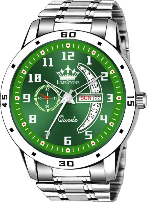 Buy LIMESTONE Analog Green Dial Silver Strap Watch For Men (LS2981 ...