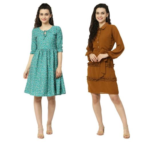 Buy MISS AYSE Western Multi Color Dress{ Pack of 2} Online at Best ...