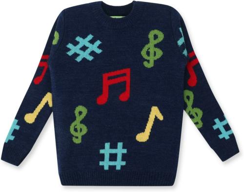 Buy Knitco Baby Boys and Baby Girls Blue Printed Acrylic Blend Sweater ...